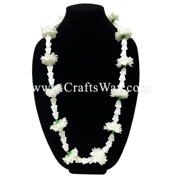40" Silk Pikake & Crown Flower Lei - CraftsWay.,LLC