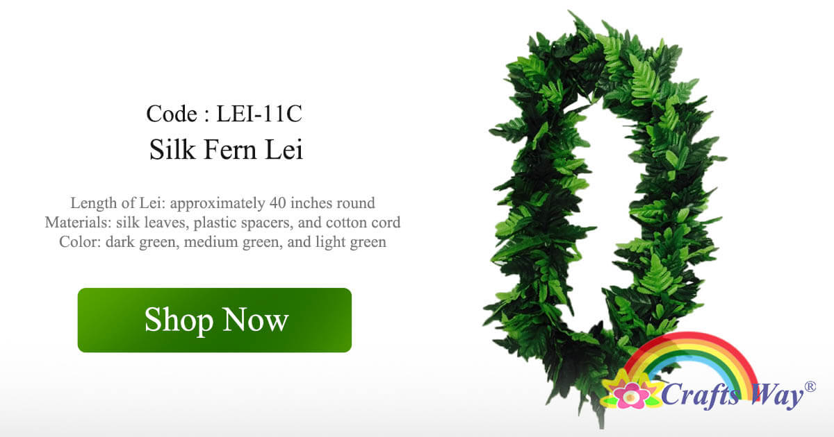40" Silk Fern Lei - CraftsWay.,LLC Artificial Flowers & Crafts Items