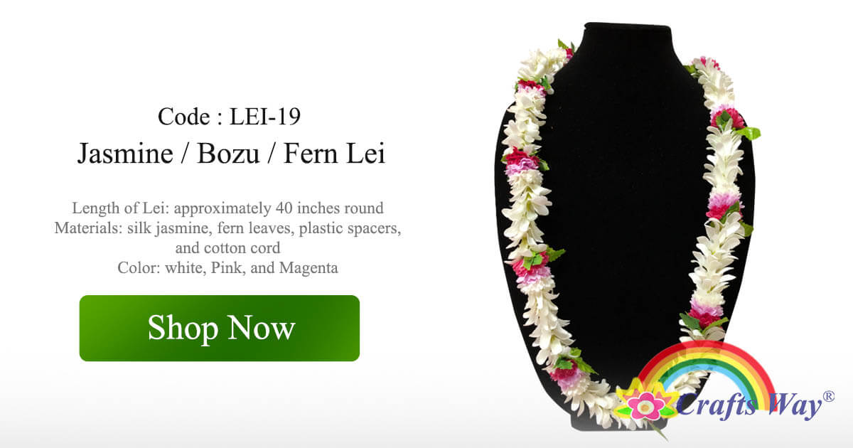 40" Silk Jasmine / Bozu / Fern Lei - CraftsWay.,LLC Artificial Flowers ...