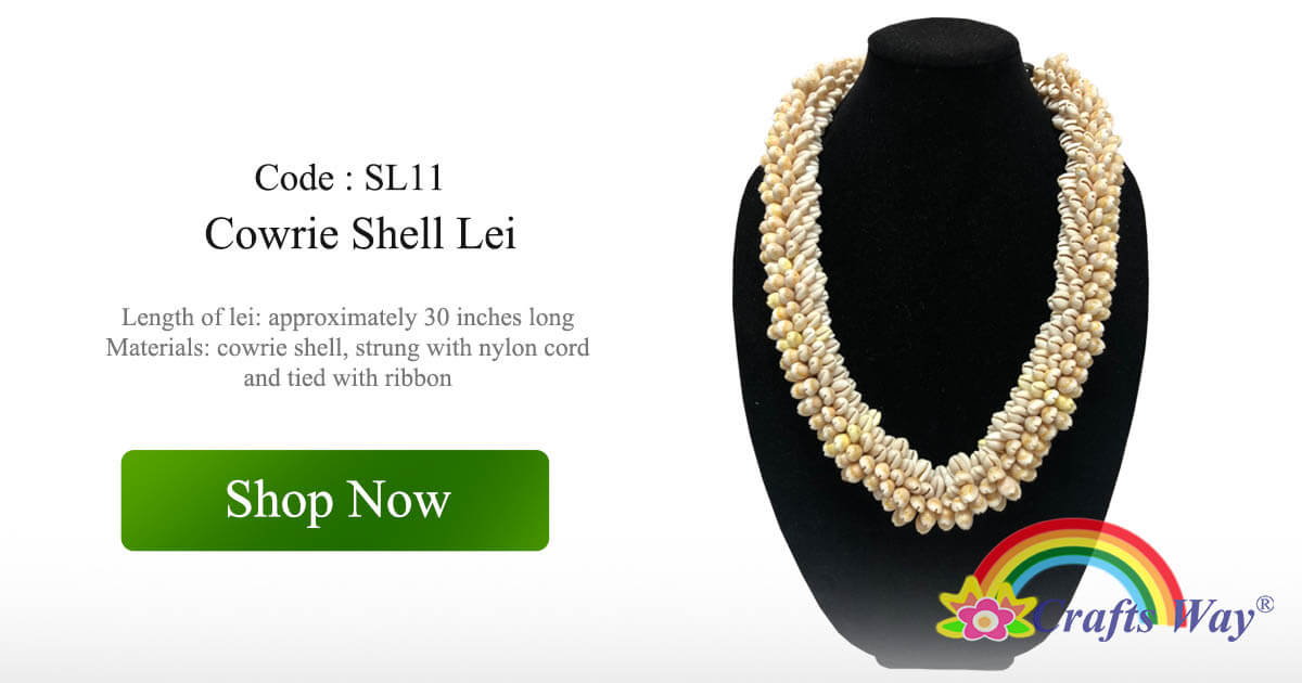 30" Hawaiian Cowrie Shell Lei -CraftsWay.,LLC Artificial Flowers ...